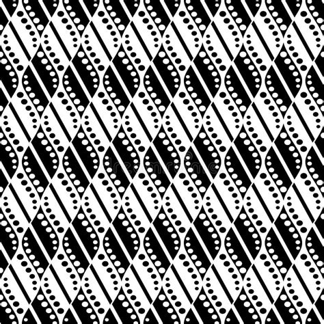 Seamless Vector Abstract Pattern Geometric Symmetrical Repeating Background In Black And White