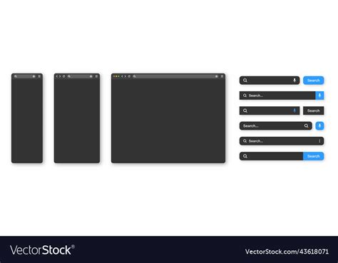 Blank Internet Browser Window With Various Search Vector Image