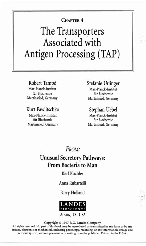 Pdf The Transporters Associated With Antigen Processing Tap