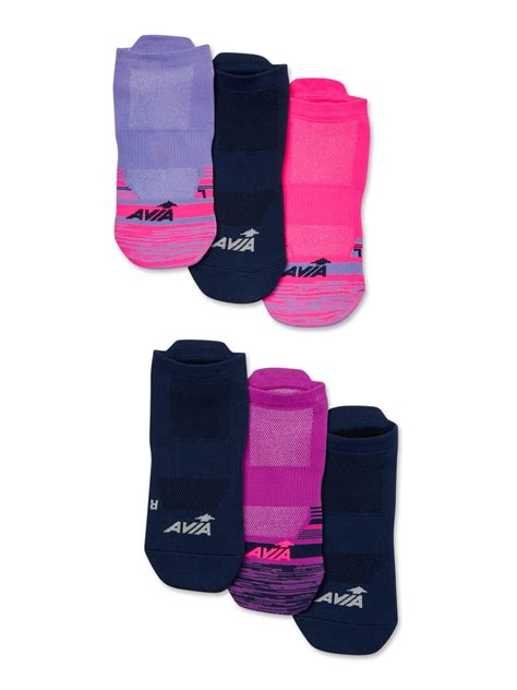 Avia Womens Pro Tech Lightweight Low Cut Socks 6 Pack Walmart