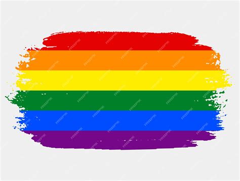 Premium Vector Rainbow Pride Flag Painted With Brush On White