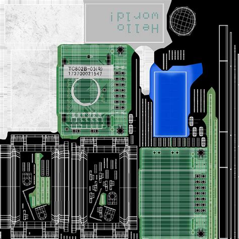 character lcd display blue on 3d model 19 3ds blend c4d fbx max