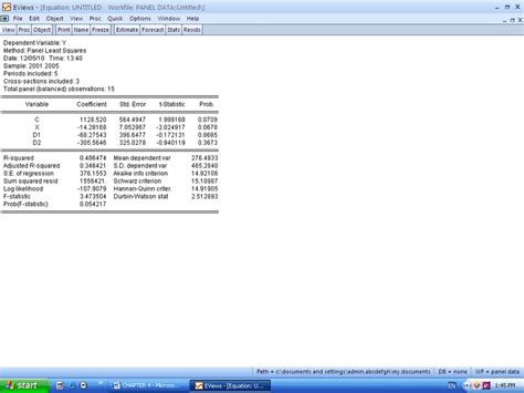 41 Using Eviews To Show Panel Data Analysis Using Dummy Variables Download Scientific Diagram