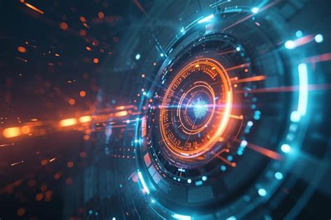 Premium Photo Futuristic Tunnel Illuminated By Bright Lights