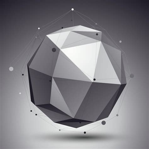 Premium Vector Spatial Technological Shape Polygonal Single Color