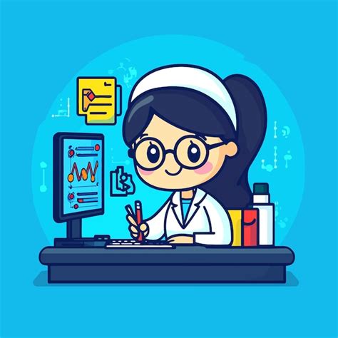 cute data scientist analyzing algorithms vector premium ai generated vector