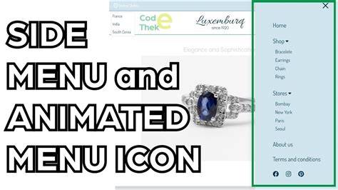Website💍 With Side Menu Animated Menu Icon Part 01 Youtube