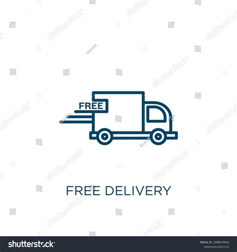 Free Delivery Icon Thin Linear Free Stock Vector Royalty Free 2088679654 Shutterstock