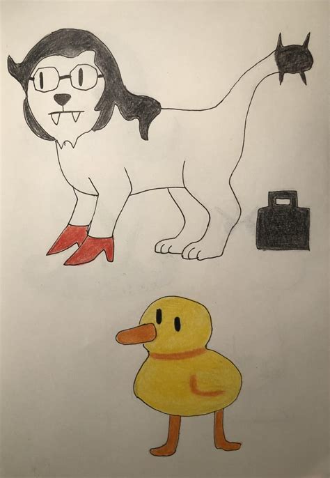 Business Manticore And Small Bird I Drew In Class Rundertale