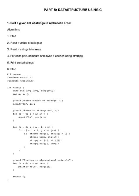 Data Structure Using C Part B Sorting And Searching Algorithms Studocu