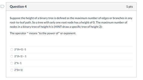 Solved Question Pts Amethod For Storing Binary Trees In Chegg