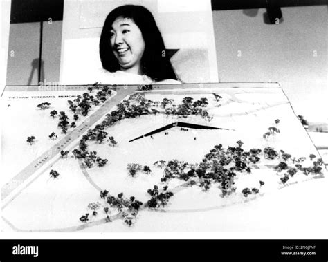 Maya Ying Lin Of Yale University Holds Up The Winning Design For The