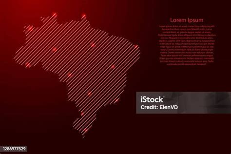 빨간색 패턴의 브라질지도는 평행선과 빛나는 우주 별 격자를 기울입니다 벡터 그림입니다 0명에 대한 스톡 벡터 아트 및 기타 이미지 0명 곧은 기울어진 Istock