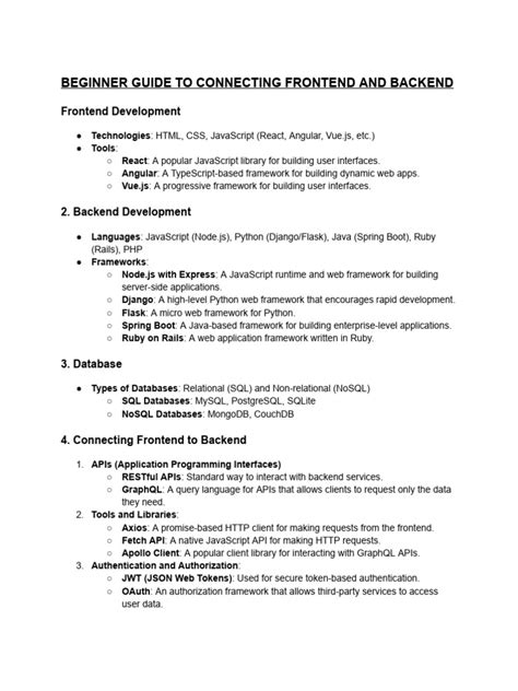 Frontend Backend Pdf