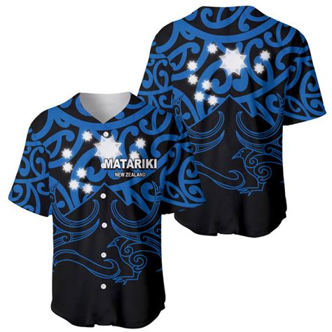 Matariki New Zealand Baseball Jersey Maori New Year Blue Lt6