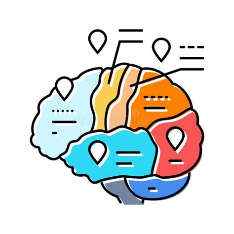 Brain Mapping Neuroscience Neurology Color Icon Vector Illustration Stock Illustration