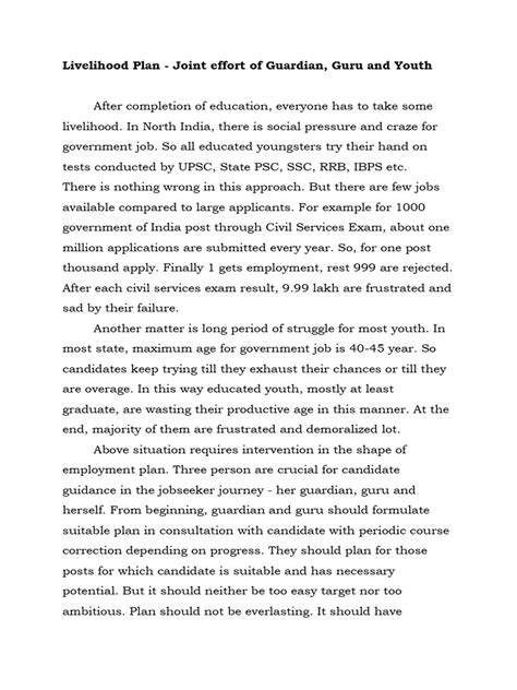 Livelihood Strategies For Youth In India Pdf Career And Growth
