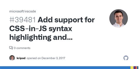 Add Support For Css In Js Syntax Highlighting And Autocomplete · Issue