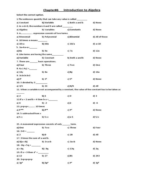 6th Class Maths Mcqs Pdf Circle Area
