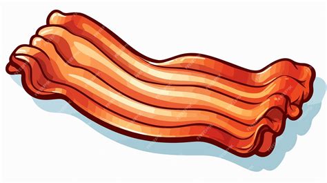 Cute Cartoon Bacon Line Drawing Vector Illustration Premium Ai