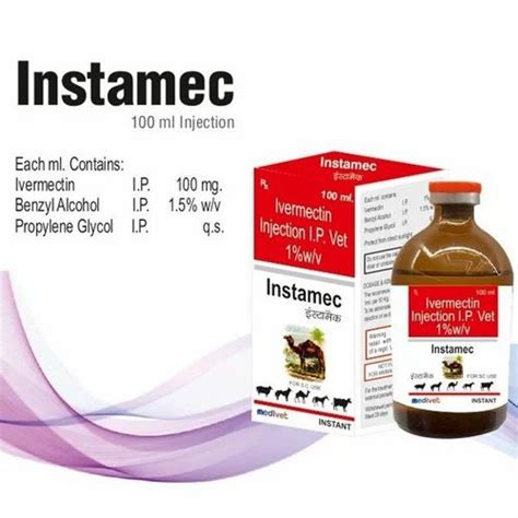 100ml Instamec Ivermectin Injection Ip Vet At Rs 200 Bottle Ivermectin Injection Bp In Tarn