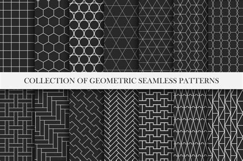 Collection Of Seamless Fruits Geometric Patterns Vector Image