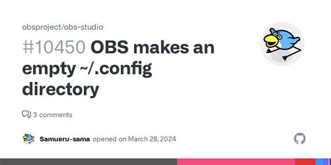 Obs Makes An Empty ~config Directory · Issue 10450 · Obsprojectobs