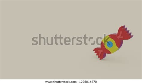 3d Icon Small Red Candy Isolated Stock Illustration 1295016370