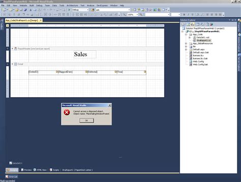 Visual Studio 2010 Cannot Access A Disposed Object Object Name