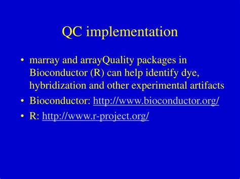 Ppt Microarray Pre Processing Quality Control And Normalization Powerpoint Presentation Id