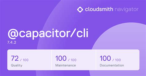 Capacitor Cli 7 4 2 Npm Package Quality Cloudsmith Navigator