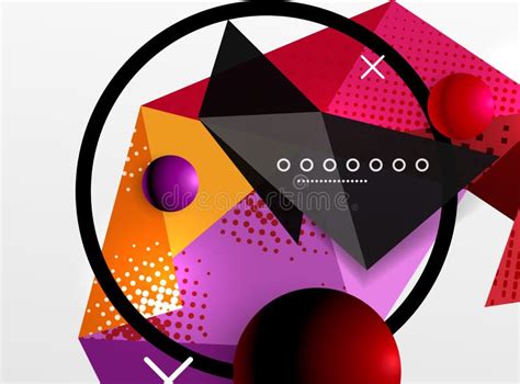 Vector Color Geometric Abstract Composition Triangular And Polygonal Design Elements Digital