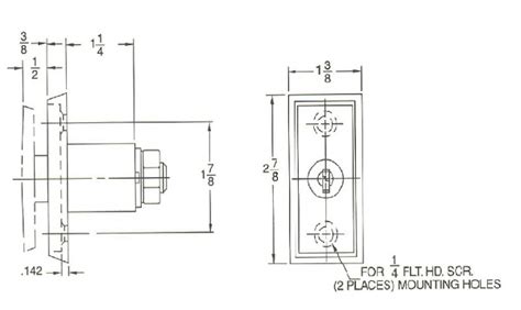 Small Pop Out T Handle With Cylinder And Two Keys Compact Vending Machine Lock Keyed Alike