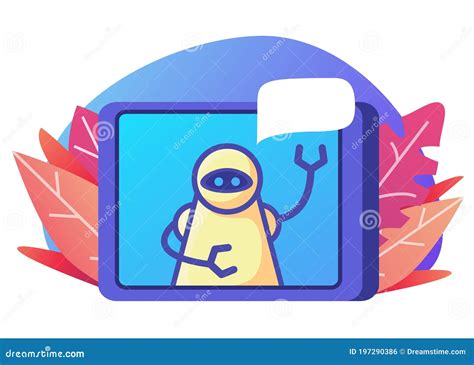 人工智能演示 机器人助手 智能手机中的聊天机器人 向量例证 插画 包括有 聊天 协助 客户 电话 197290386