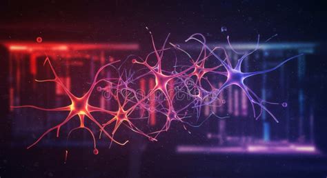 Futuristic Neural Network With Glowing Ai Powered Interconnected Neurons Stock Illustration