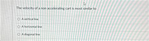 Solved The Velocity Of A Non Accelerating Cart Is Most Chegg