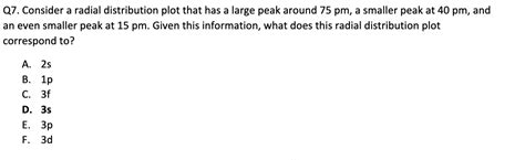 Solved Q7 Consider A Radial Distribution Plot That Has A