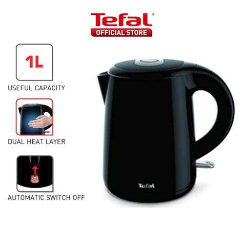 Tefal Safe Tea Kettle 10l Black Ko2618 Double Layer Insulation Safe
