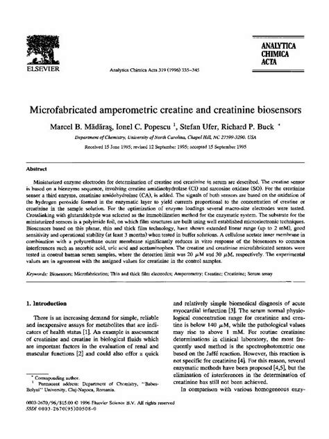 Pdf Microfabricated Amperometric Creatine And Creatinine Biosensors Dokumen Tips