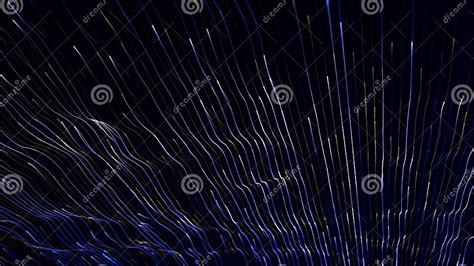 Colorful Streams Of Energy Waves Flowing On Black Background Seamless Loop Animation Stock