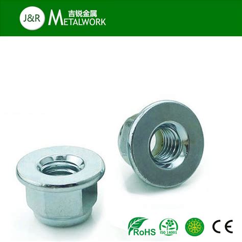 Zinc Plated Galvanized Hex Flange Nylon Lock Nut Din Nylon Lock Nut And Flange Nylon