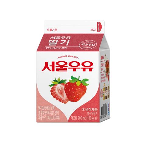 서울 딸기 우유 200ml 배민 장보기∙쇼핑