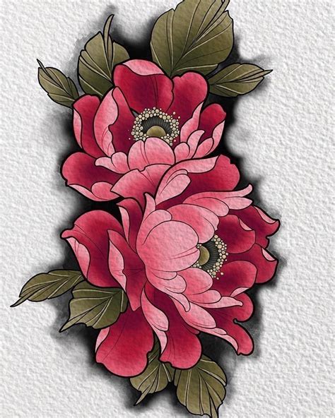 Japanese Peony Flower Tattoo Japanese Flowers Tattoo Design Japan