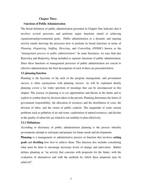 Chapter 3 Functions Of Pa Pdf Planning Policy