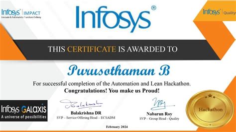 Purusothaman B On Linkedin Excited To Share My Latest Certification In Automation And Lean