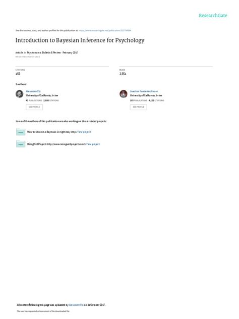 Intro Bayes Inference In Psychology Pdf Statistical Inference Hypothesis