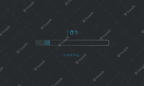 Premium Vector 20 Percent Futuristic Dark Blue Progress Loading Bar