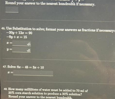 [answered] round your answer to the nearest hundredth if necessary 46