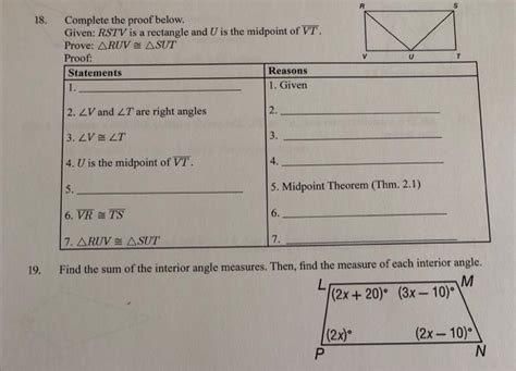 Solved 18 Complete The Proof Below Given Rstv Is A