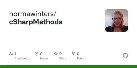 Github Normawinterscsharpmethods